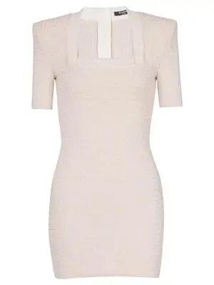 Balmain Labyrinth Knit Mini Dress - Beige