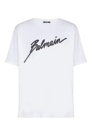 Balmain Embroidered Letter T-shirt - White