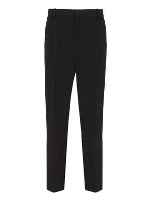 Balmain Crepe Straight-leg Trousers - Black