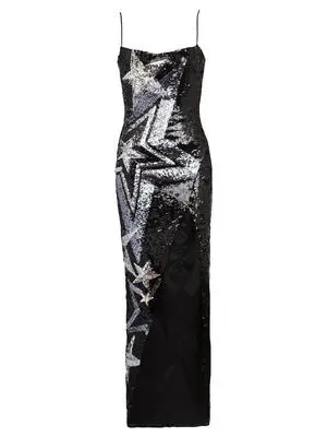 Balmain Embroidered Maxi Dress - Black