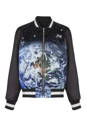 Balmain Printed Bomber Jacket - Black