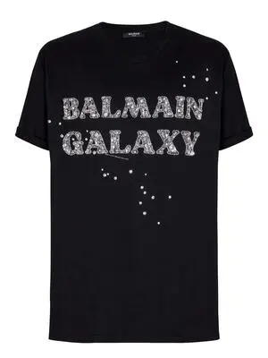 Balmain Embroidered Galaxy T-shirt - Silver