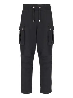 Balmain Ribbed Slouch Cargo Sweatpants - Black