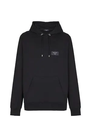 Balmain Hooded Sweatshirt With Couture Label - Black