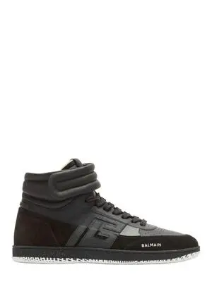 Balmain Swan Mid-top Sneakers - Black