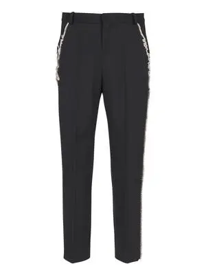 Balmain Tailored Grain De Poudre Trousers - Black