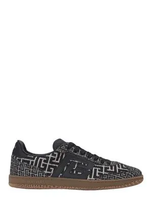 Balmain Swan In Pb Labyrinth Jacquard Sneakers - Black
