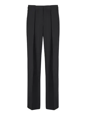 Balmain Grain De Poudre Pleated Trousers - Black