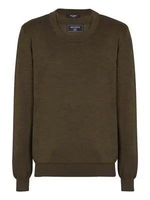 Balmain Knitted Double-collar Jumper - Green