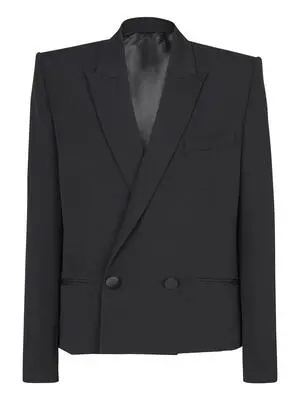 Balmain Gabardine Two-button Spencer Jacket - Black