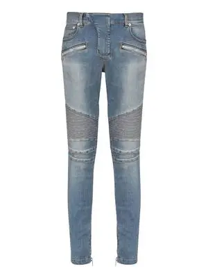 Balmain Slim-fit Biker Jeans - Blue
