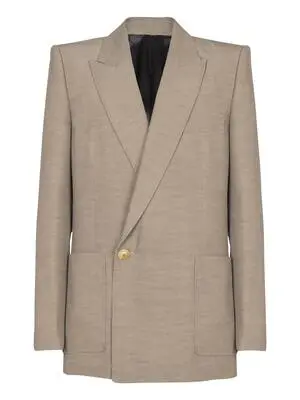 Balmain 1-button Tailored Cupro Jacket - Brown