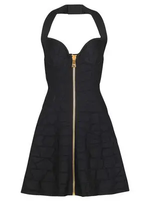 Balmain Flared Halterneck Dress - Black