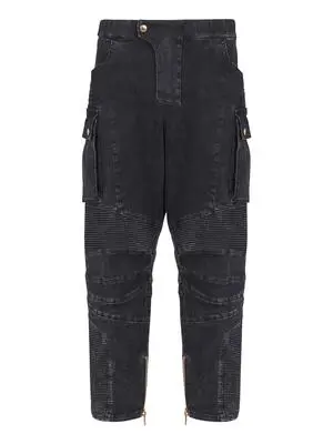 Balmain Cargo Denim Jeans - Black
