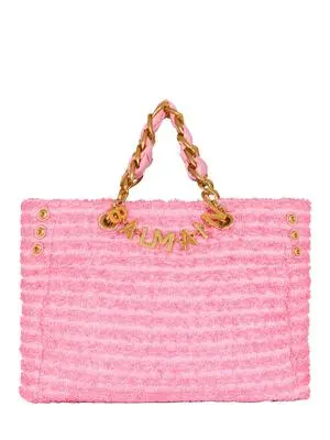 Balmain 1945 Soft Raffia Tote - Pink