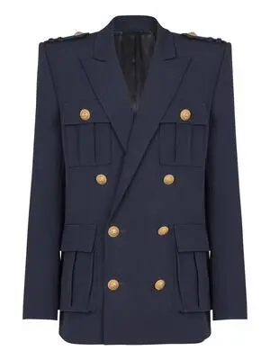 Balmain Saharienne Blazer Jacket - Navy