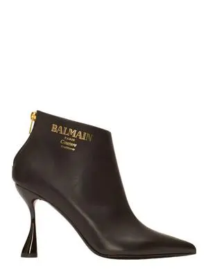 Balmain Eden Calfskin Ankle Boots - Black