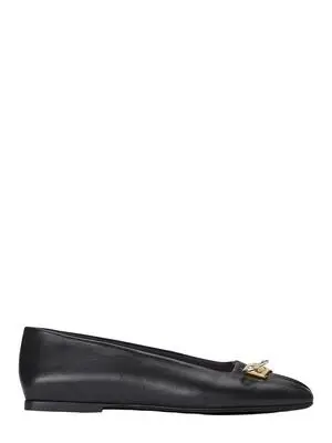 Balmain Safety Pin Lambskin Ballet Flats - Black