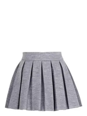Balmain Short Pleated Knit Skirt - Grey