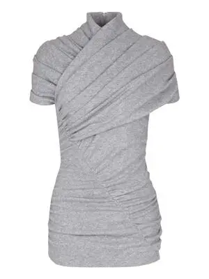 Balmain Draped Knit Top - Grey