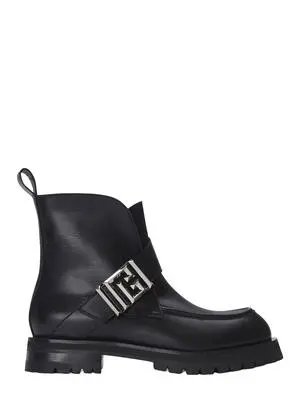 Balmain Charlie Leather Ankle Boots - Black