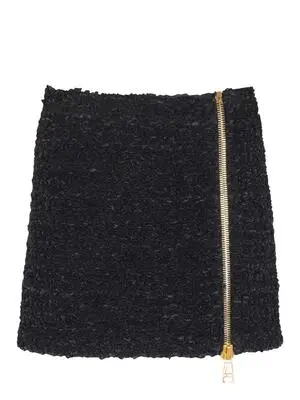 Balmain Tweed Mini Skirt - Black