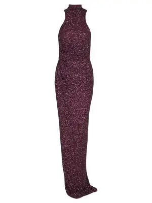 Balmain Long Sleeveless Sequin Gown - Purple