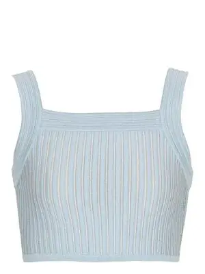 Balmain Textured Knit Strappy Top - Blue