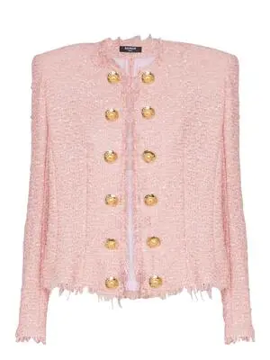 Balmain Sequin Tweed Jacket - Pink