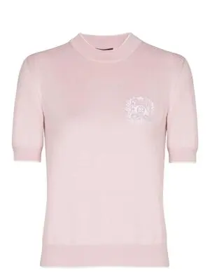 Balmain Emblème-embroidered Knit Top - Pink