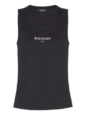 Balmain Printed Tank Top - Black