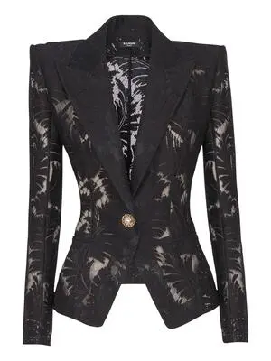 Balmain Fitted Lace Jacket - Black