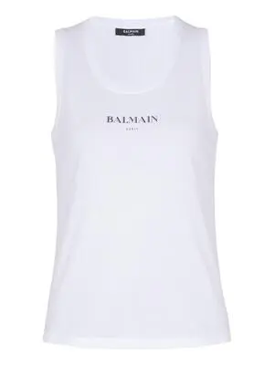 Balmain Printed Tank Top - White