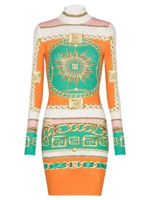 Balmain Short Printed Bodycon Dress - Multicolor