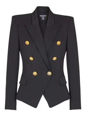 Balmain Grain De Poudre Fitted Jacket - Black