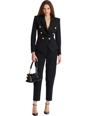 Balmain Grain De Poudre Fitted Jacket - Black