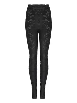 Balmain Baroque Patterned Leggings - Black