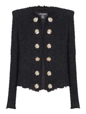 Balmain Edge-to-edge Tweed Jacket - Black