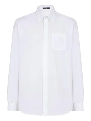 Balmain Cusson Embroidered Poplin Shirt - White
