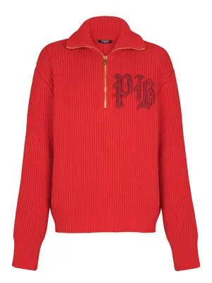 Balmain Cable Knit Jumper - Red