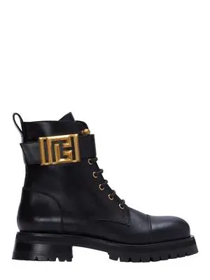 Balmain Charlie Leather Ranger Boots - Black
