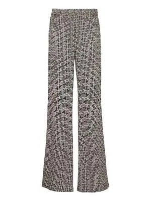 Balmain Monogrammed Flowing Trousers - Black