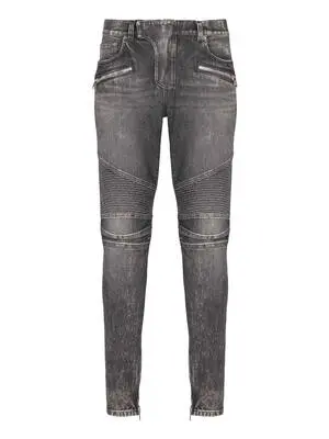 Balmain Slim-fit Biker Trousers - Grey