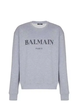 Balmain Printed Cotton Sweatshirt - Grey