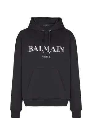 Balmain Printed Relaxed Hoodie - Black