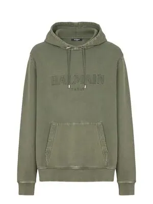 Balmain Embroidered Hoodie - Khaki