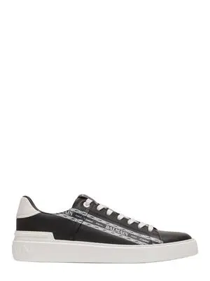 Balmain B-court Printed Calfskin Trainers - Black