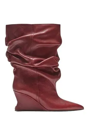 Balmain Wedge Ankle Boots - Burgundy