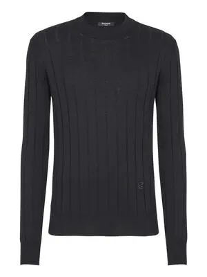 Balmain Silk And Cotton Knit Jumper - Black