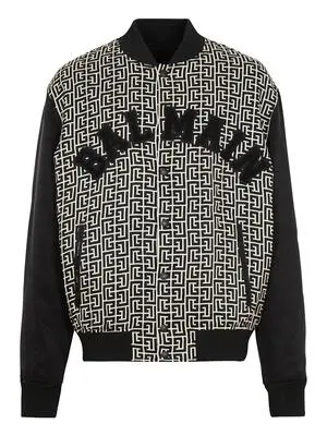 Balmain Varsity Jacket With Monogram - Black